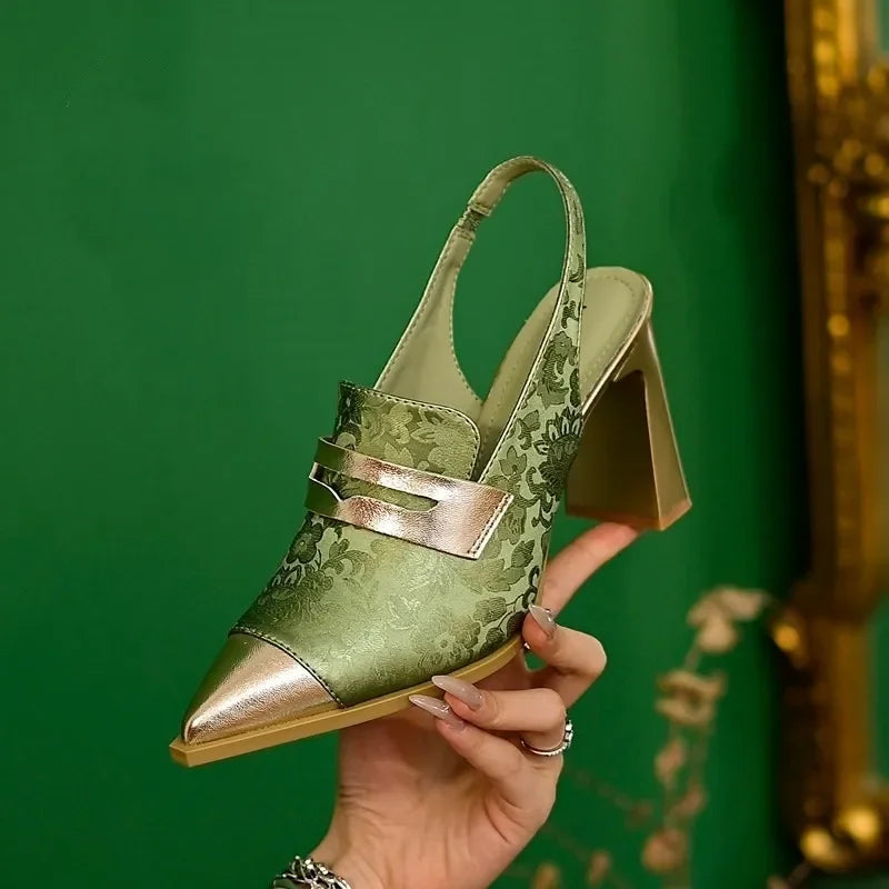 Marigold Accented Block Heels – Casvian